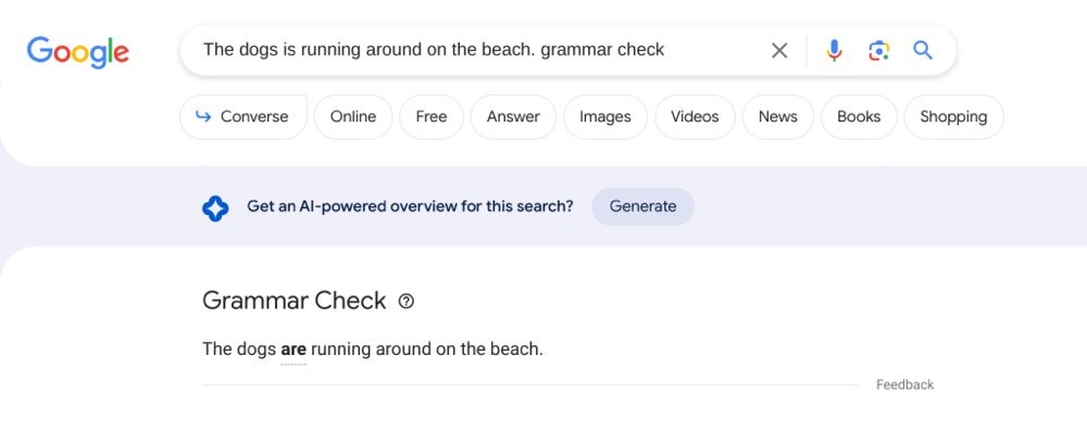 Google Search adds grammar checking tool